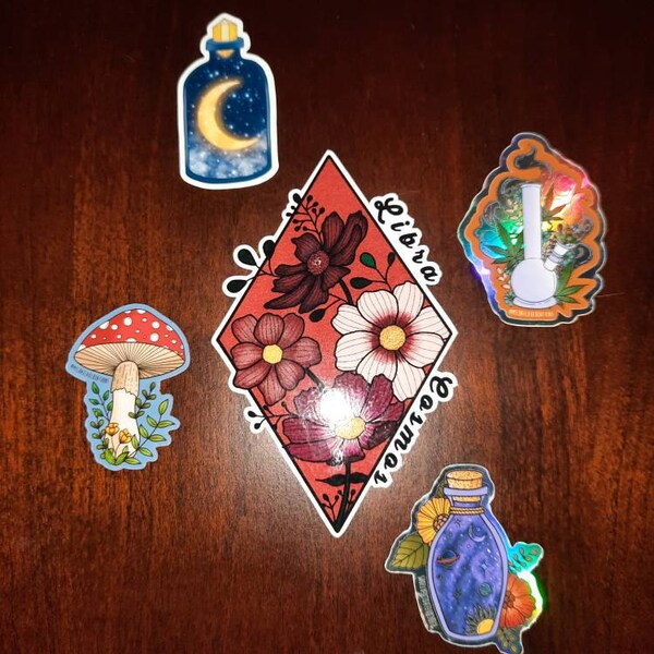 Mushroom Sticker | Stickers for Hydroflask | Laptop Stickers | Flower ...