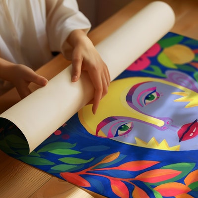 Poster Mockup With Person Poster Roll Mockup Unrolling Rolling Poster ...