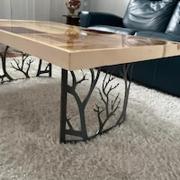 Branch Pattern Steel Bench or Coffee Table Legs for Live Edge Furniture ...
