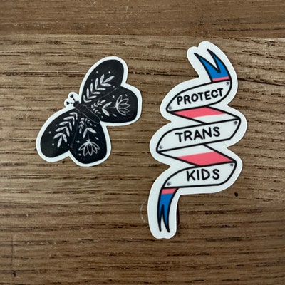 Protect Trans Kids Die Cut Vinyl Sticker, 100% of Profits Donated ...