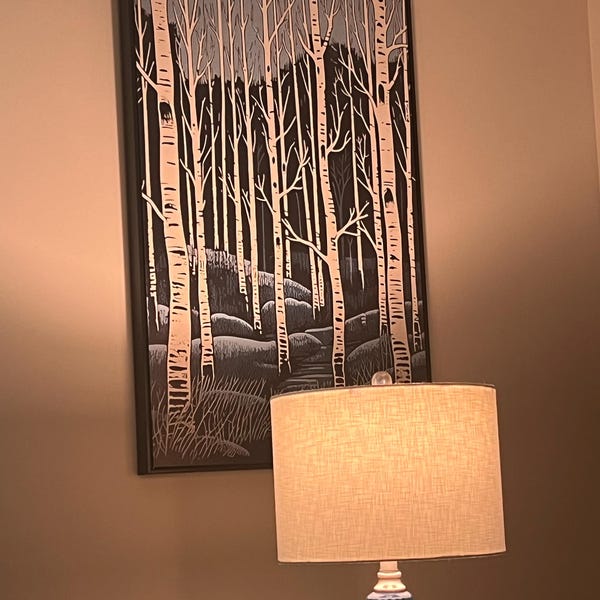 Framed Canvas Tryptic Wall Art Set, Abstract Forest Tree Art Prints ...