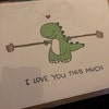 Cute Dinosaur Card - T-rex I Love You This Much, Love Card, Funny ...