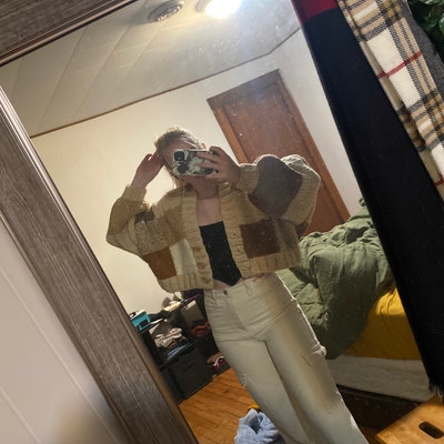 Hooded Dark Chocolate Patchwork Cardigan - Etsy