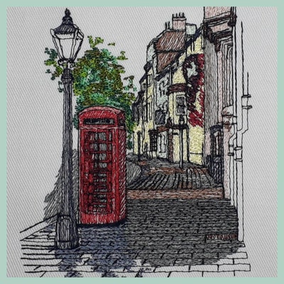 Street of London Machine Embroidery Design Files of Embroidery Painting ...