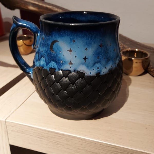 Ceramic Mug, Dragon Scale Mug, Handmade Pottery - Etsy
