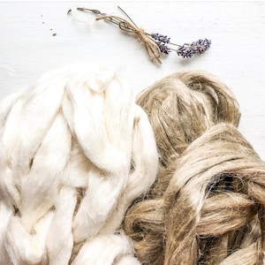 1 Lb Bleached Flax Spinning Fiber, Linen, Combed Top - Etsy