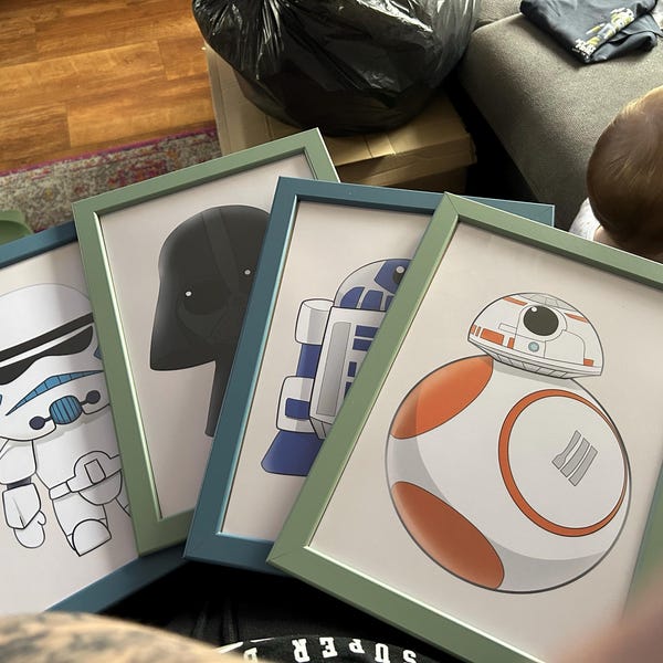 6 Star Wars Nursery Prints Set, Star War Poster Set, Star Wars Kids ...