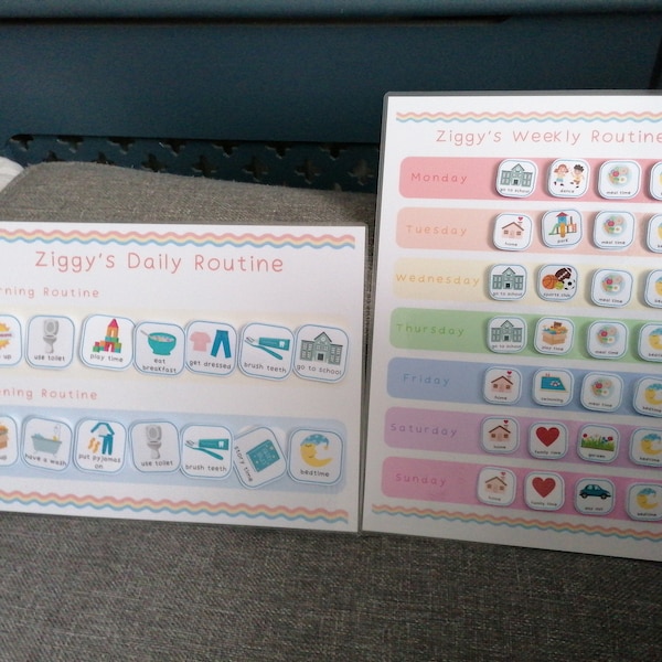 Daily Routine Chart, Children's Personalised Chart, Timetable, Morning ...