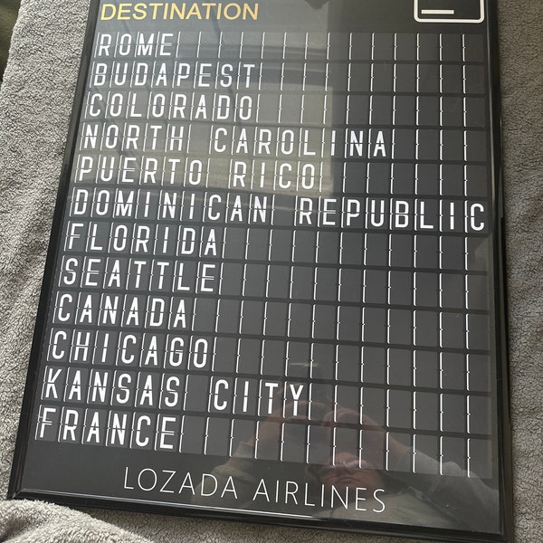 Personalised Custom Travel Poster, Departure Board, Airport Travel ...