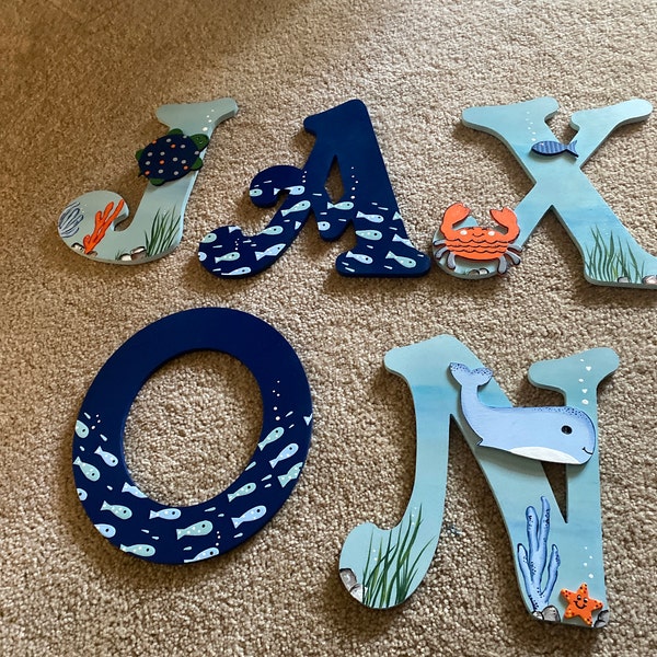 Custom Letters SWEET JOJO Pink & Grey Watercolor Floral Flower Name ...