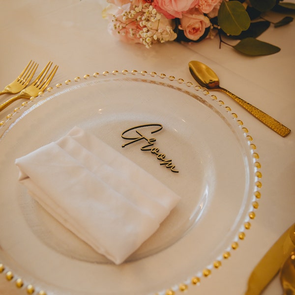Place Setting Names for Wedding Party Formal Dinner Elegant Custom ...