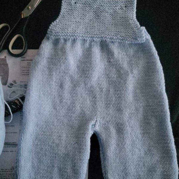 Easy Knit Dungarees and Sneakers Pattern in Dk/8ply Light Worsted Wool ...