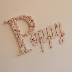 Flower Letters, Nursery Name Sign, Flower Wall Art, Flower Letter Name ...