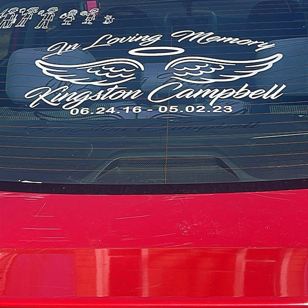 In Loving Memory Decal | Color & Size Options Available | Angel Wings ...