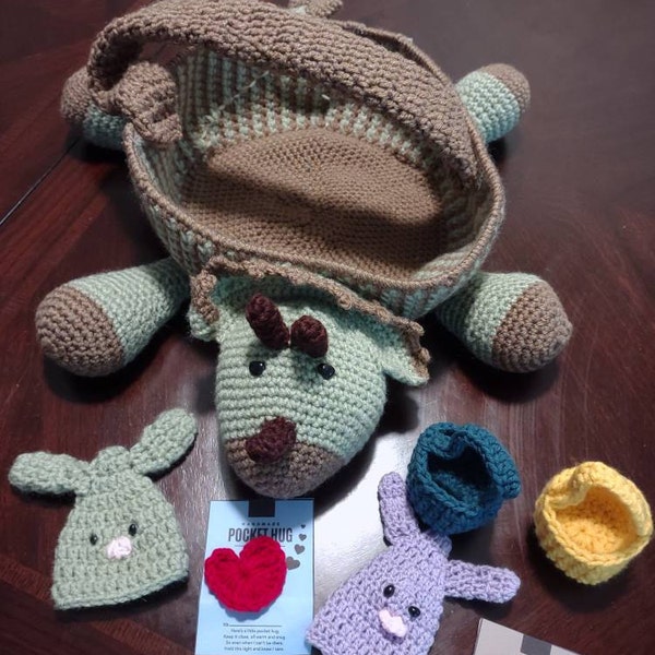 Yip Yips. Mini Crochet Yip Yip With Pocket Hug Tag. Multi Color Yip ...