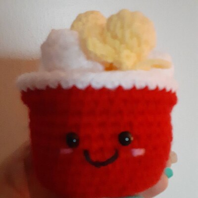 Popcorn Bucket Crochet PDF Pattern, Popcorn Amigurumi Crochet Pattern ...