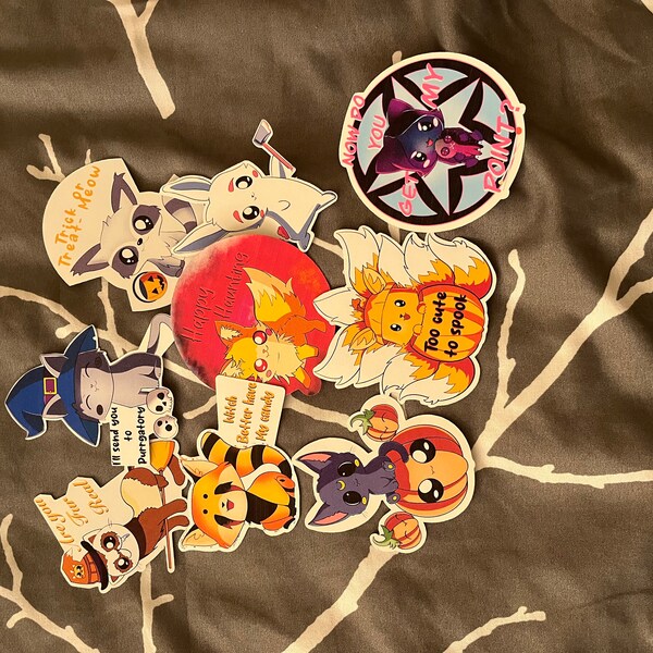 Kawaii Green Forest Fox Sticker | Cute Woodland Animal Vinyl Sticker ...