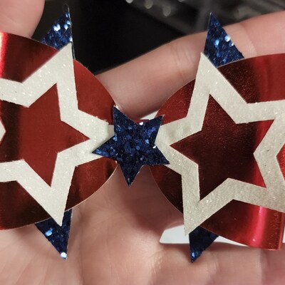 Star Bow Template SVG Stars USA Red White Blue Bow Pdf - Etsy