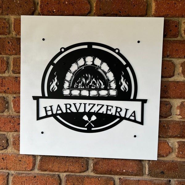 Custom Metal Pizza Oven Wall Sign, Kitchen Decor, Personalized Oven ...