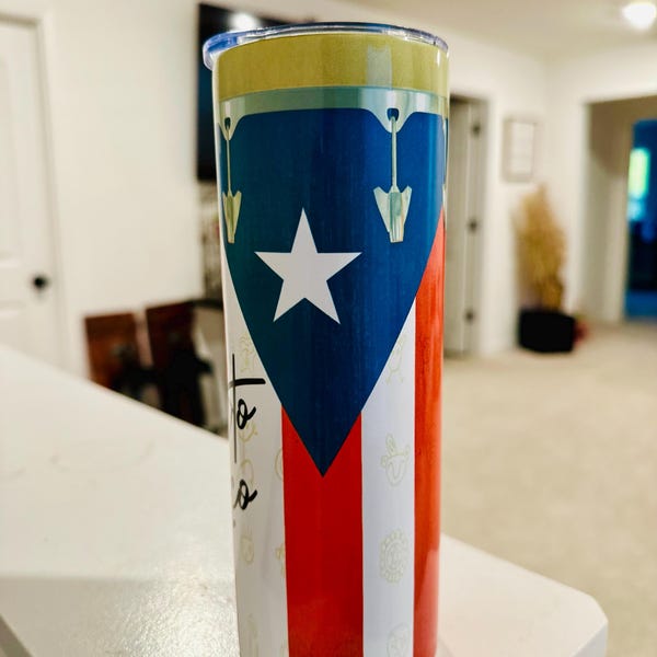 Congas With Puerto Rico Flag Skinny Tumbler Wrap - Etsy