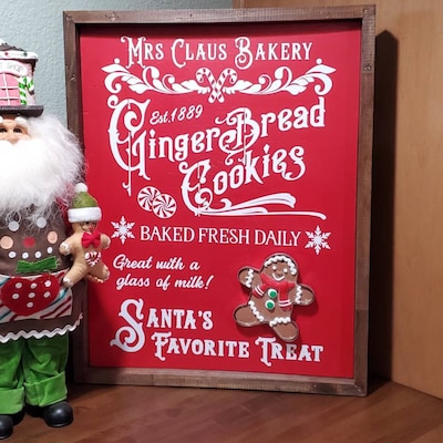 Mrs. Claus Gingerbread Cookies, Christmas Sign, Christmas Svg, Holiday ...