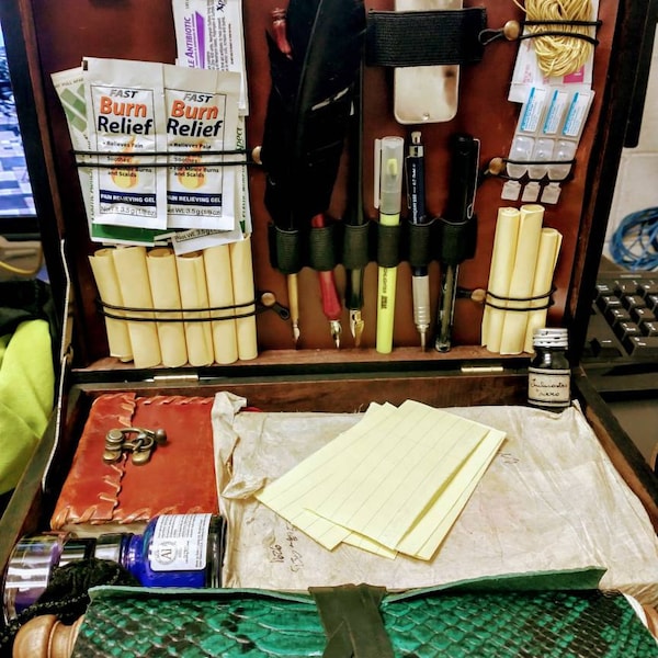 Wood Briefcase for Writers. Handmade With Walnut and Leather. Carry ...