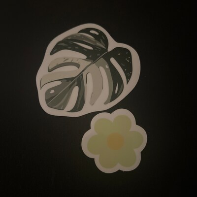 Monstera Plant Vinyl Sticker, Monstera Deliciosa Plant Sticker, Plant ...