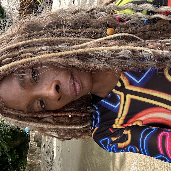 Curly Dreads Ombre Brown to Light Brown Dreads Double Ended or Single ...