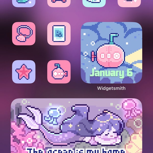 63 App Icon Pack / Ocean is My Home / Wallpapers & Widgets / Pixel ...