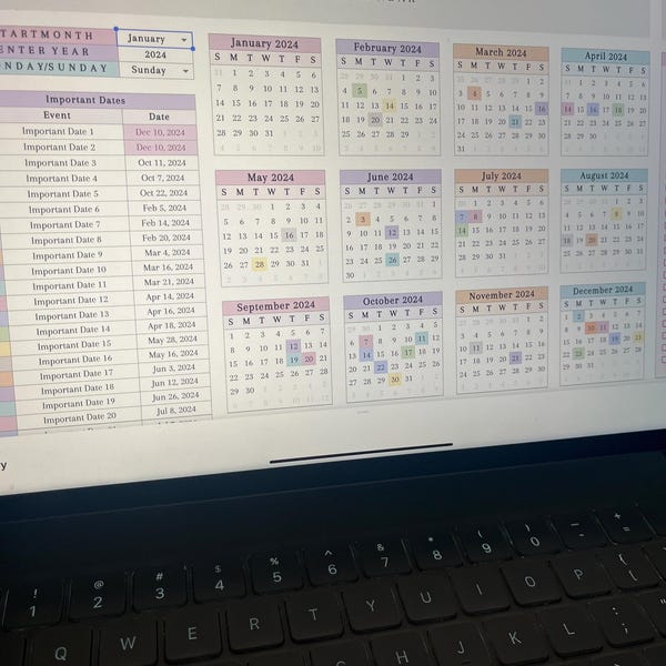 Yearly Calendar Spreadsheet Google Sheets Annual Schedule to Do List ...