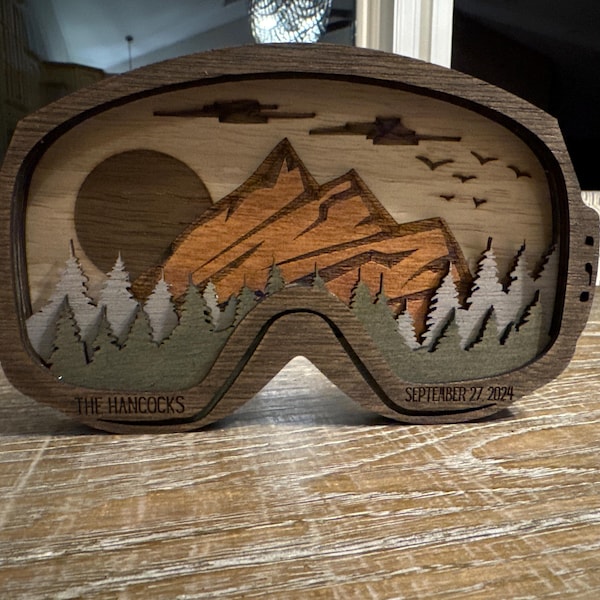 3D Layered Wood Art, Ski/snowboard Goggles - Etsy