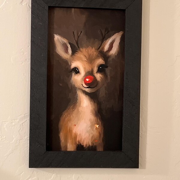 Rudolph [framed Print] Cute Reindeer Decor | Whimsical Christmas ...