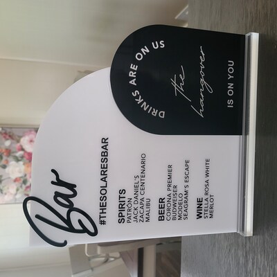 Double Arch Bar Menu 3D Bar Writing Wedding Decor - Etsy Australia