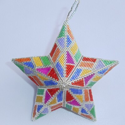 Kaleidoscope 3D Peyote Star Warped Square Peyote Stitch - Etsy