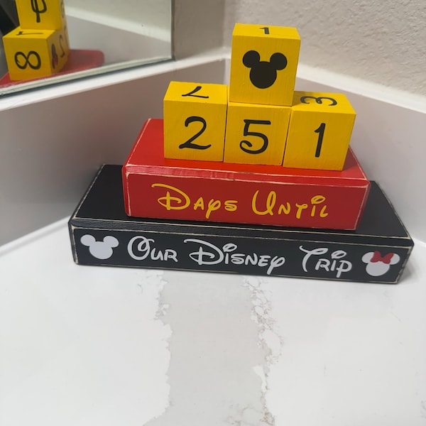 365 Days Disney Countdown, Disney Word Planner Blocks, Custom Disney ...