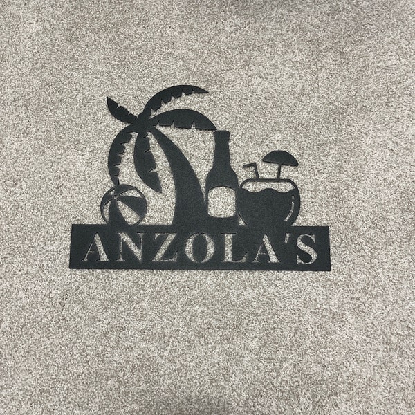 Personalized Beach Theme Sign,custom Beach Theme Sign,pool Drink Sign ...