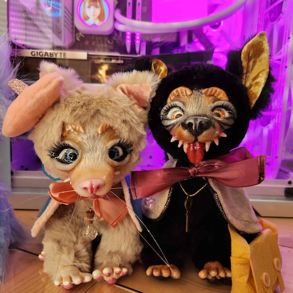 Cat Kitten White Fantasy Magical Doll Creature Ooak Toy Plush Animals ...