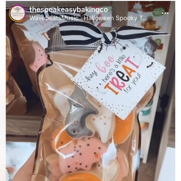 Printable Halloween Cookie Tags, Hey BOO Sweet Treat Tag, Ghost Boo ...