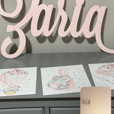 Custom Wood Name Sign Nursery Crib Wall Decor Personalized Baby Name ...