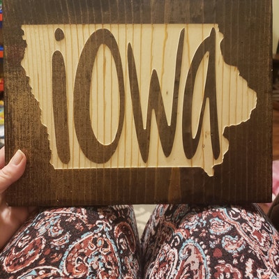 Iowa Sign, Iowa Decor, Iowa State Print, Iowa State Map, Iowa Home ...
