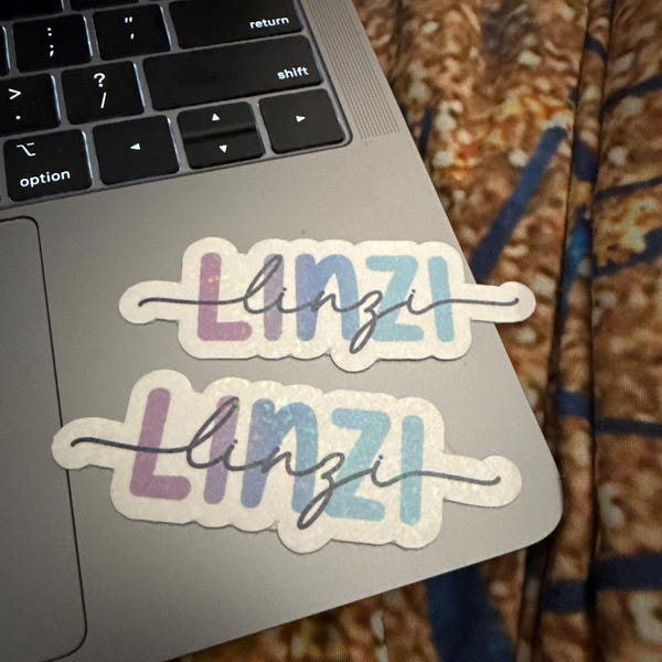 Personalized Name Sticker, Custom Name Sticker, Gradient Color Name ...