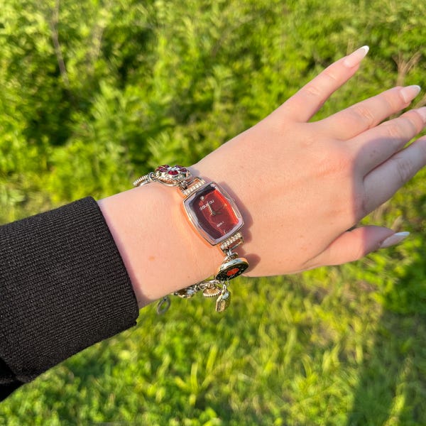 Vintage Design Charm Watch Bracelet | Unique Button Bead Bracelets ...