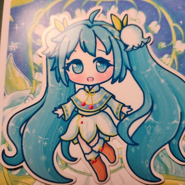 Vocaloid Chibi Miku, Rin, and Len Stickers [cute Kawaii Anime Laminated ...