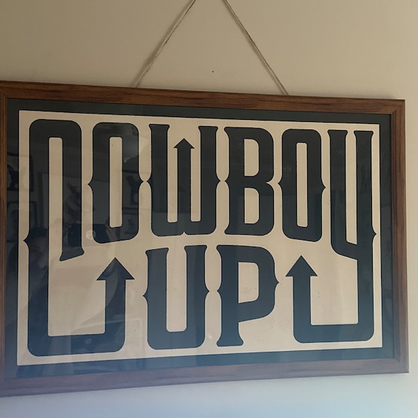 Cowboy up Typography Art Print, Western Wall Decor, Southwestern Art ...