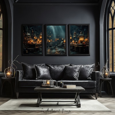 Single Gothic Style Black Frame Mockup, Gothic Digital Mockup, Framed ...