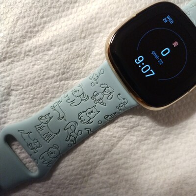 Dog Fitbit Versa 3,4/fitbit Versa Sense S/L Silicone Engraved Cute Dog ...