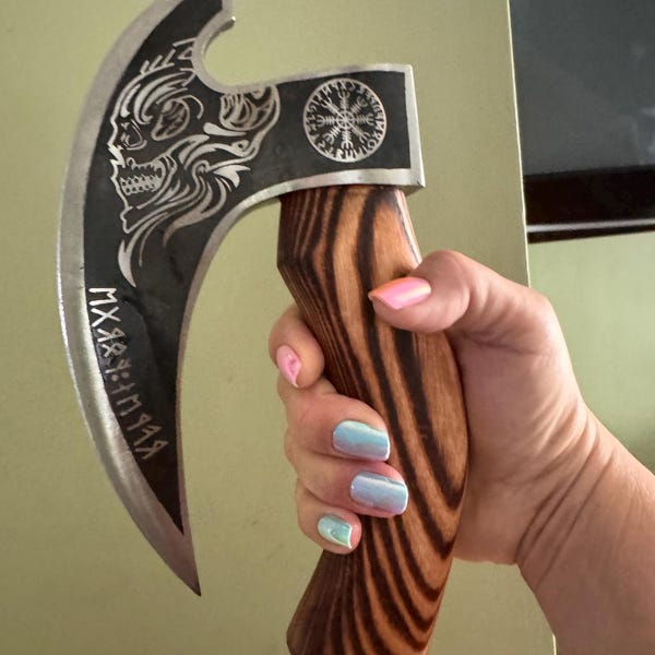 Viking Pizza Cutter Axe, Custom Hand Forged Pizza Axe, Handmade Gift ...