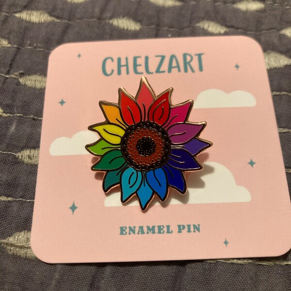 Rainbow Sunflower Pin: Flower Lover Pin | Floral Gift Ideas | Unity ...