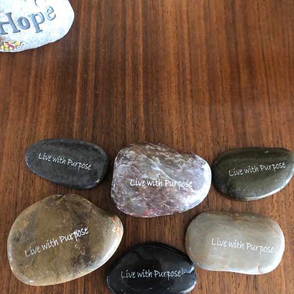 Engraved River Rocks - Inspirational Sayings - Etsy