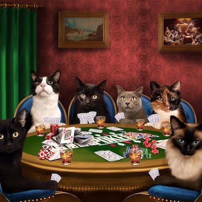Custom Pet Portrait, Dogs Playing Poker, Pet Playing Poker, Funny Pet ...